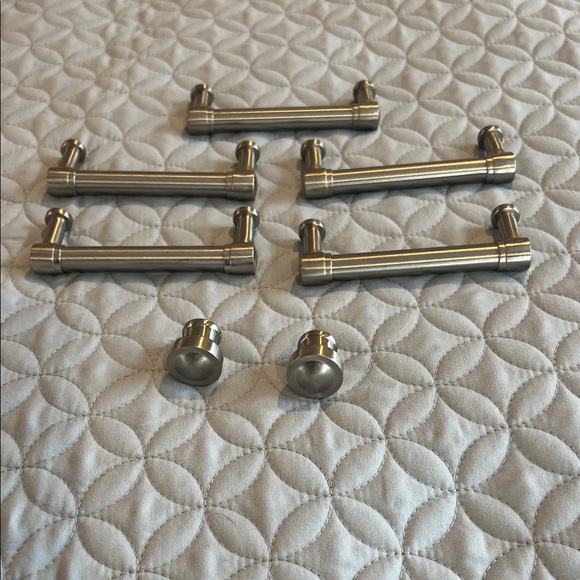 Accents | New Elegant Brushed Silver Cabinet Handles Set With Screws ...